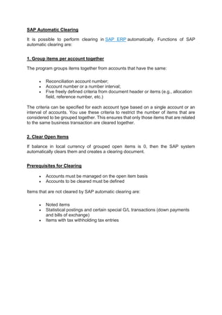 SAP OPEN ITEM CLEARING PROCESS USEFUL FOR END USERS | DOCX