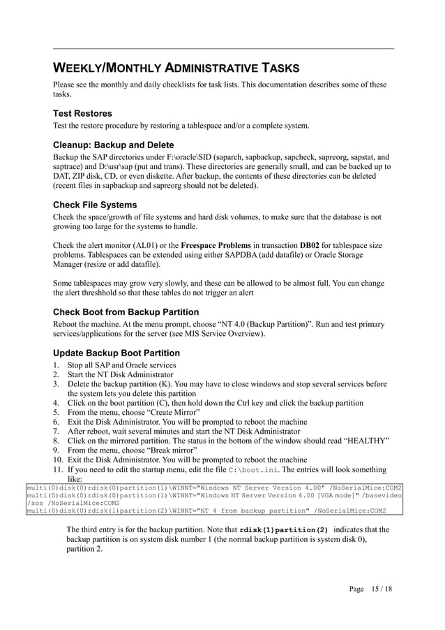 Sap operating manualornt | DOC | Operating Systems | Computer Software and Applications