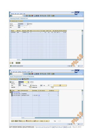 SAP - Order BOM Walkthrough | PDF