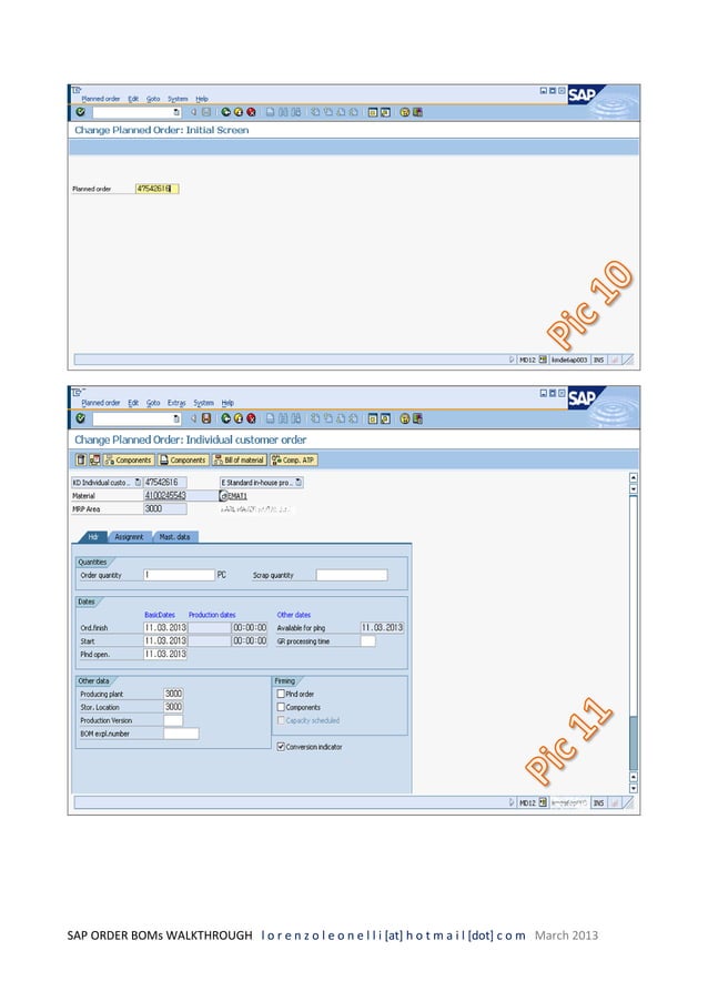 SAP - Order BOM Walkthrough | PDF