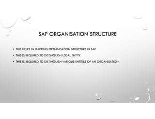 Sap organisation structure business view | PDF
