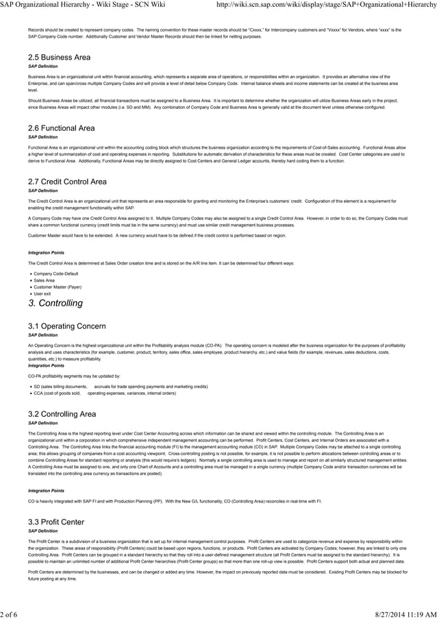 Sap organizational hierarchy | PDF