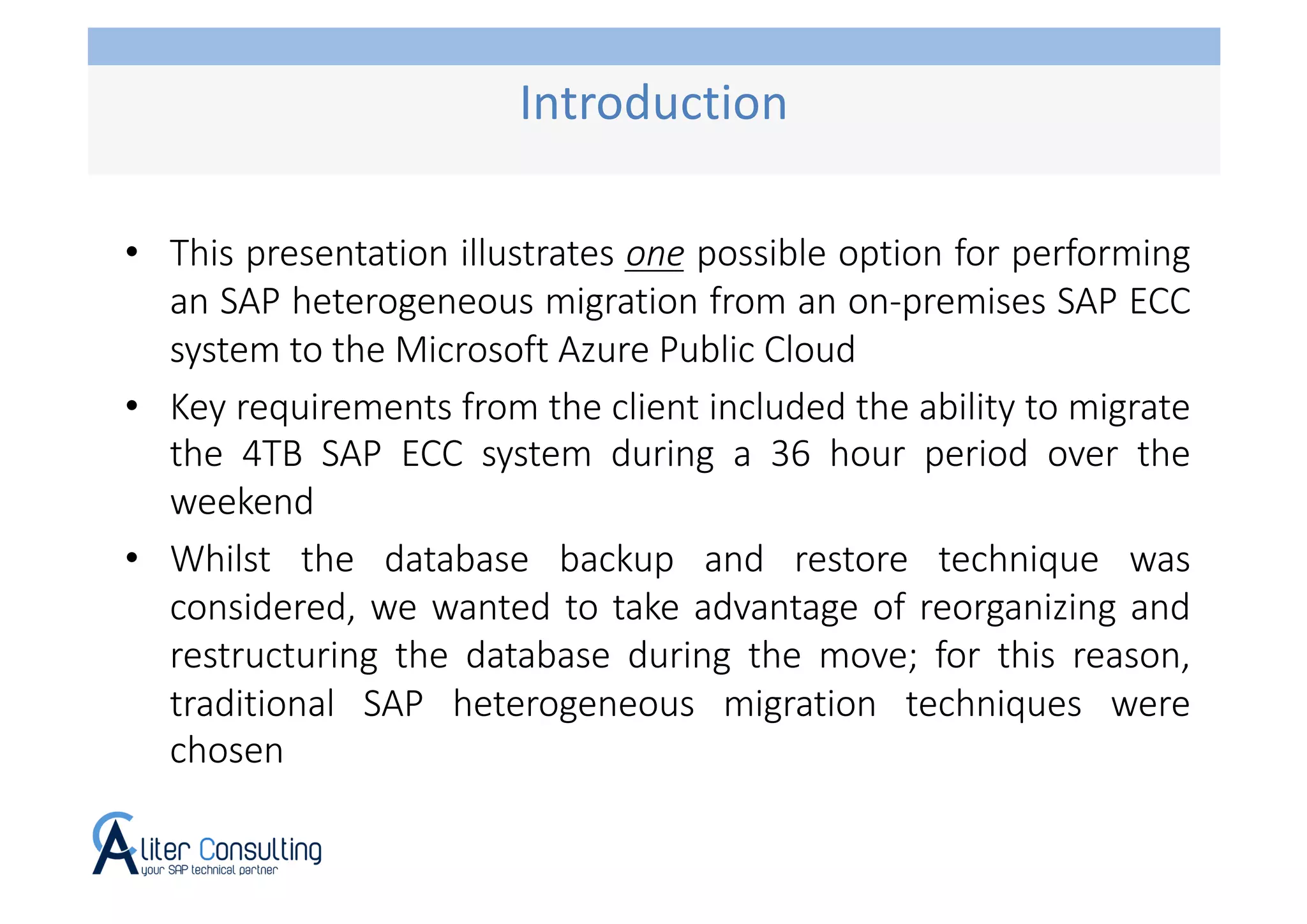 SAP OS/DB Migration using Azure Storage Account | PPT