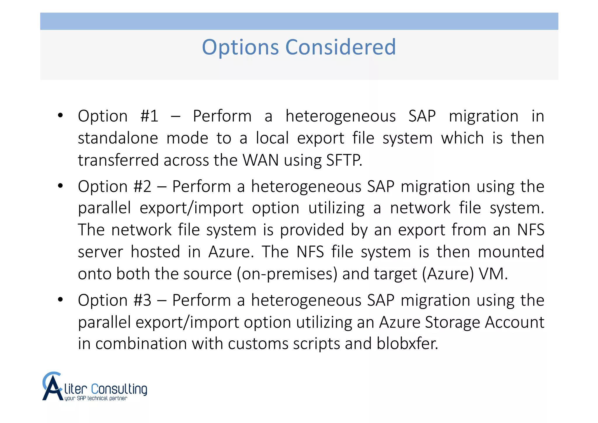 SAP OS/DB Migration using Azure Storage Account | PPT