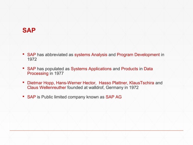 Sap overview | PPT | Computer Software and Applications | Computing