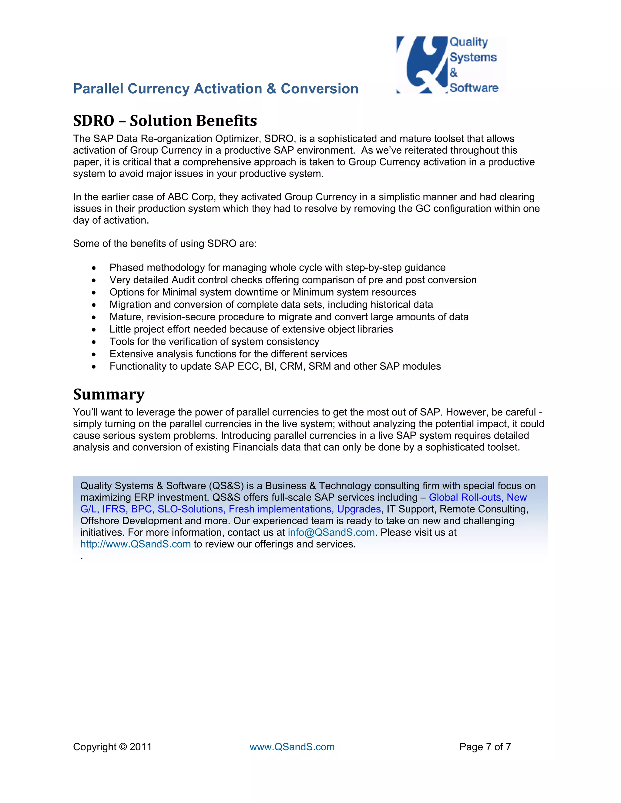 Sap parallel currency activation | PDF