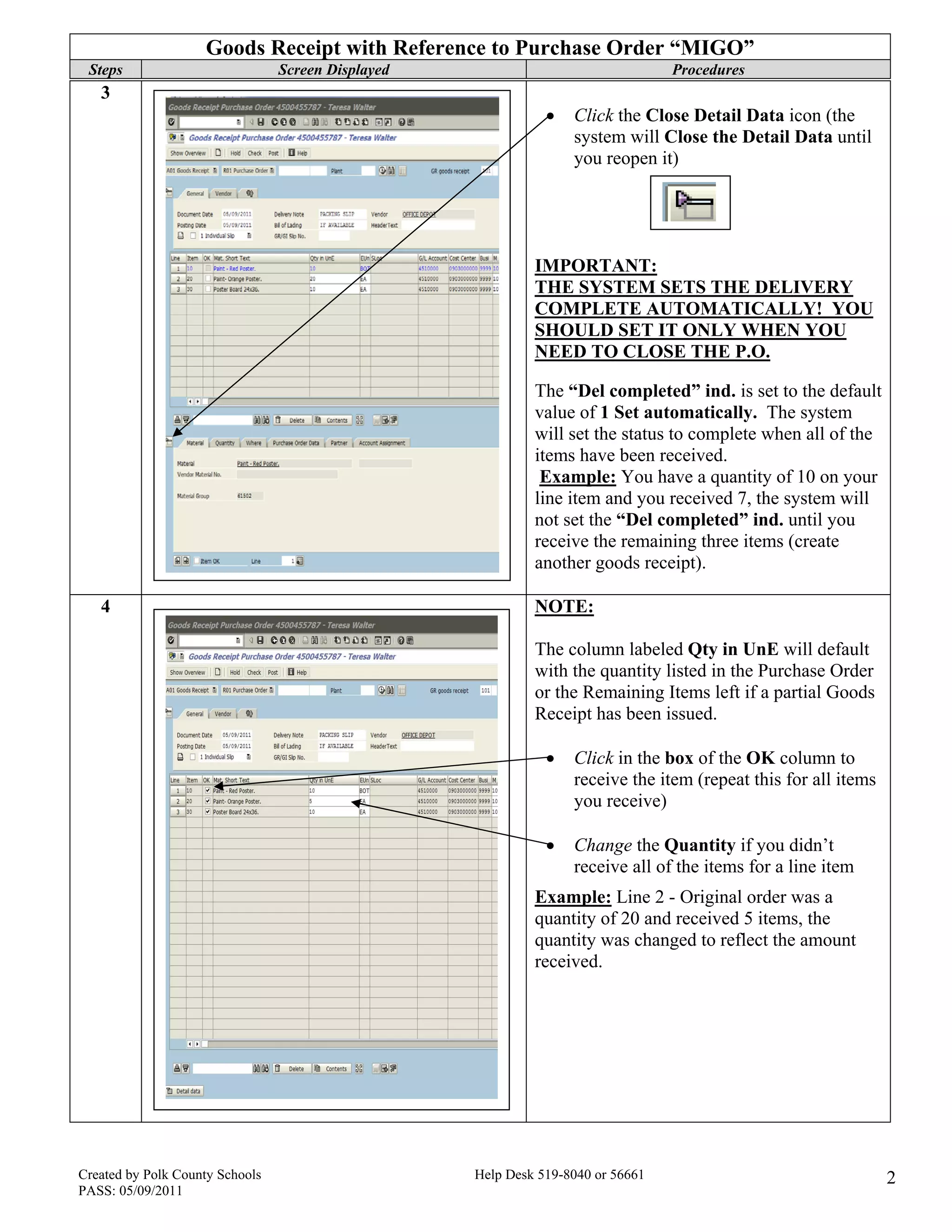 Sappasspur goods receiptwithreferencetopurchaseordermigo | PDF