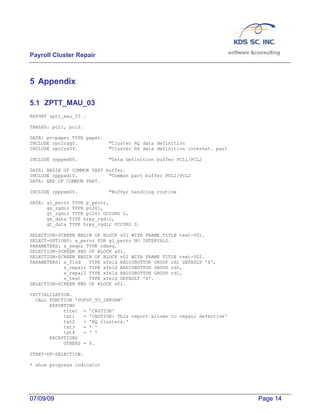 Sap Payroll Cluster Repair Whitepaper V1.0 | PDF
