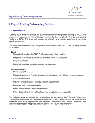 Sap Payroll Posting Outsourcing Solution Whitepaper V1.1 | PDF
