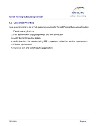 Sap Payroll Posting Outsourcing Solution Whitepaper V1.1 | PDF