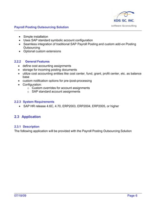 Sap Payroll Posting Outsourcing Solution Whitepaper V1.1 | PDF