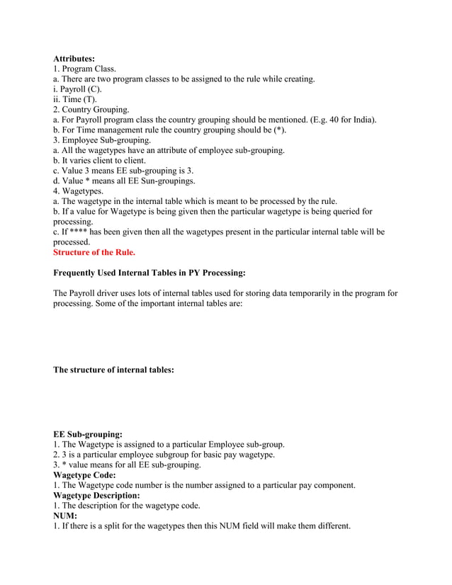 Sap payroll schema. functions , rules and operations – an overview | DOCX