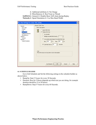 SAP Performance Testing Best Practice Guide v1.0 | PDF