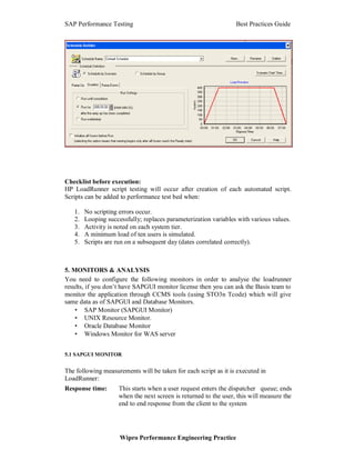 SAP Performance Testing Best Practice Guide v1.0 | PDF
