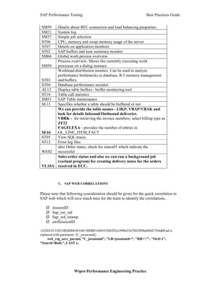 SAP Performance Testing Best Practice Guide v1.0 | PDF