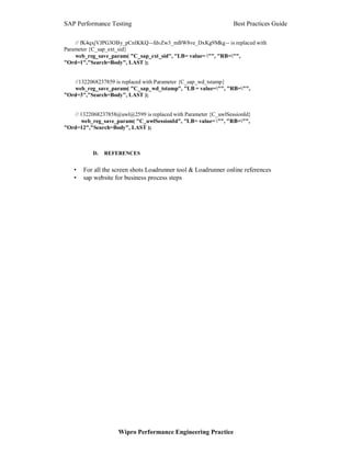 SAP Performance Testing Best Practice Guide v1.0 | PDF