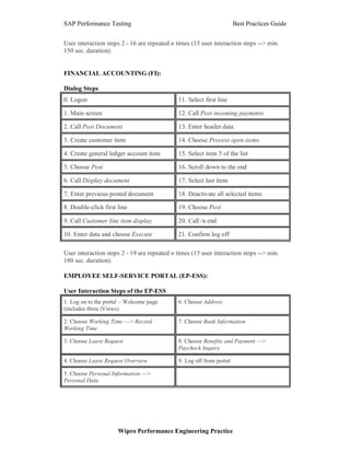 SAP Performance Testing Best Practice Guide v1.0 | PDF