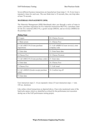 SAP Performance Testing Best Practice Guide v1.0 | PDF
