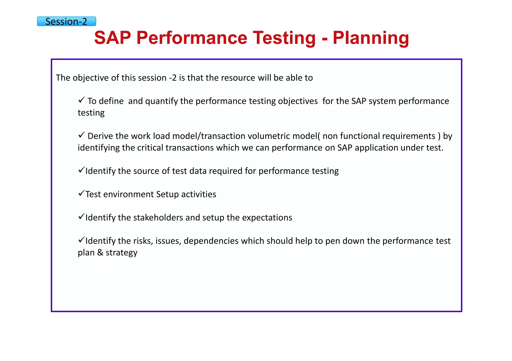 SAP performance testing & engineering courseware v01 | PDF