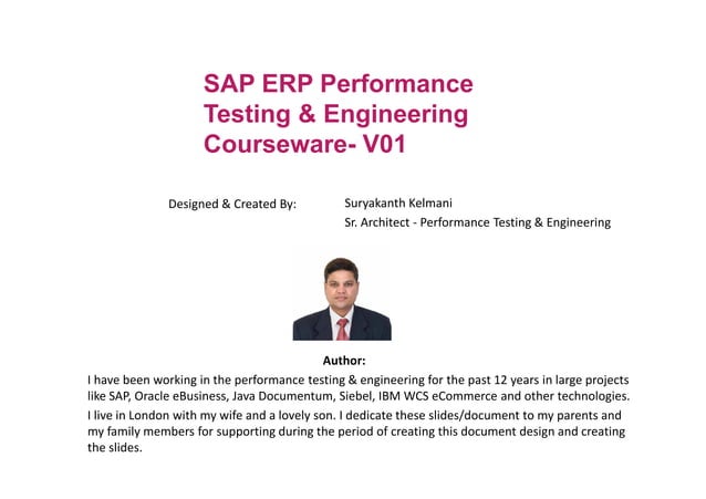 SAP performance testing & engineering courseware v01 | PDF