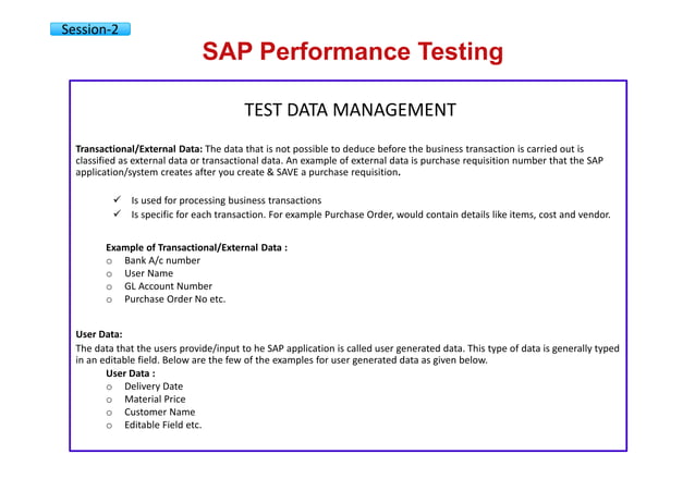 SAP performance testing & engineering courseware v01 | PDF