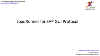 SAP Performance Testing Using LoadRunner | PPTX