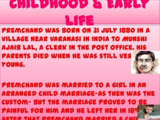 Powerpoint On Life of Munshi premchand | PPTX