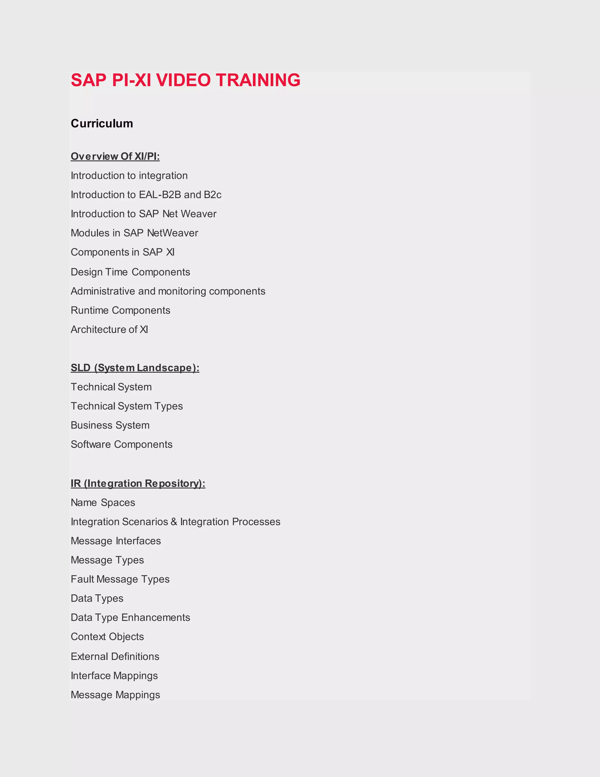 Sap process Integration and Exchange Infrastructure | PDF