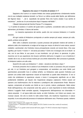 079 - Sappiamo che cosa è "Il sentire di esistere" | PDF