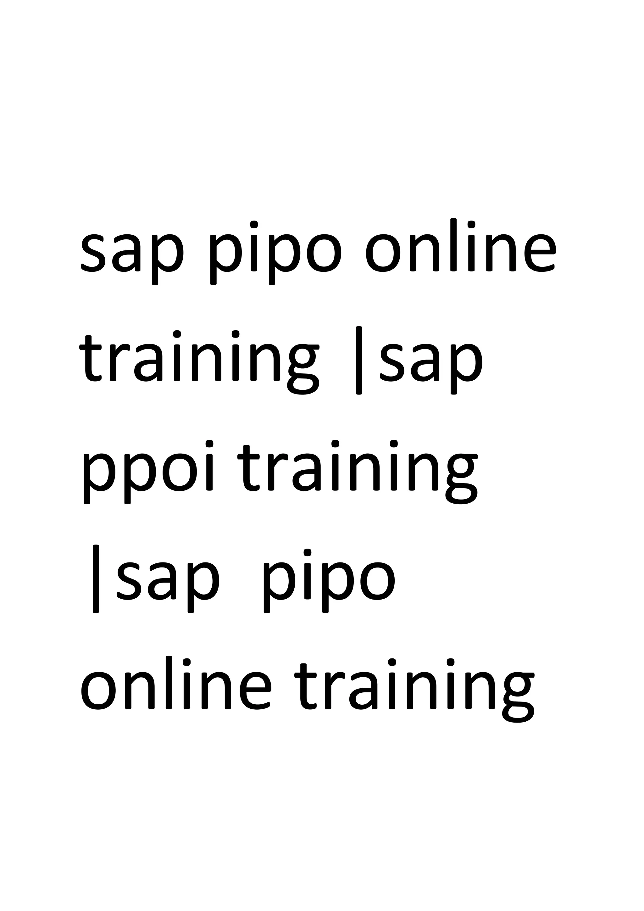 Sap Pipo Online Training Docx