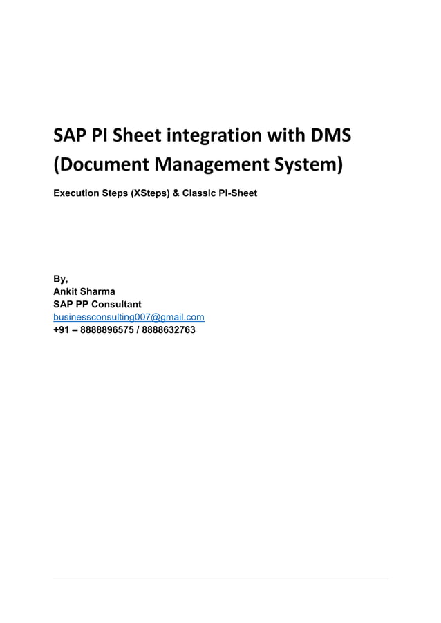 SAP PI Sheet integration with DMS(Document Management System) | PDF | Operating Systems ...