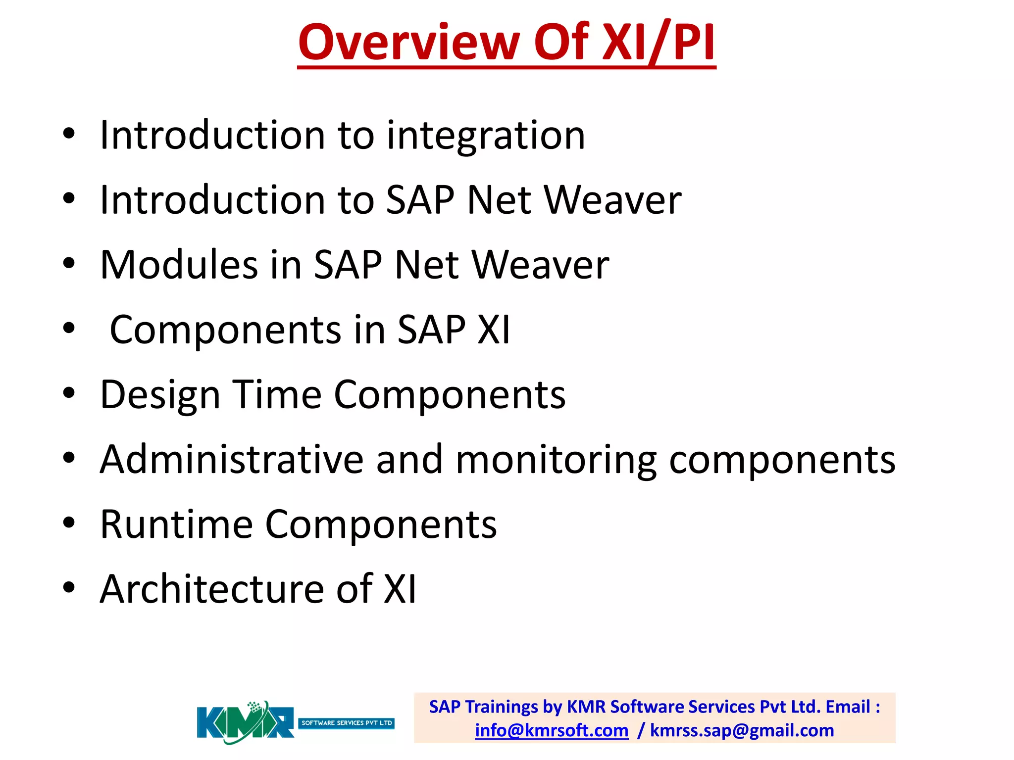 SAP PI online training course content | PPT