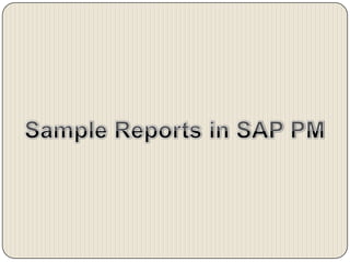 Sap plant maintenance | PPTX