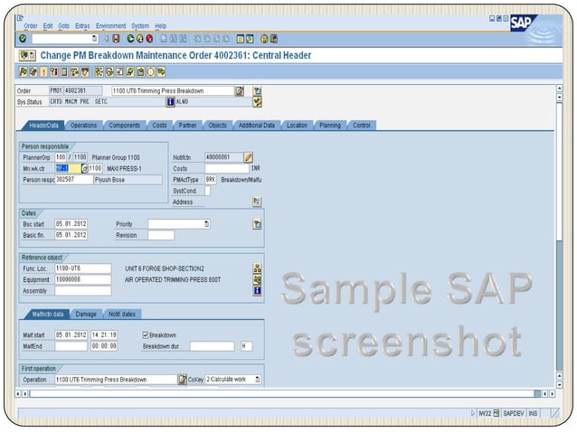 Sap plant maintenance | PPT