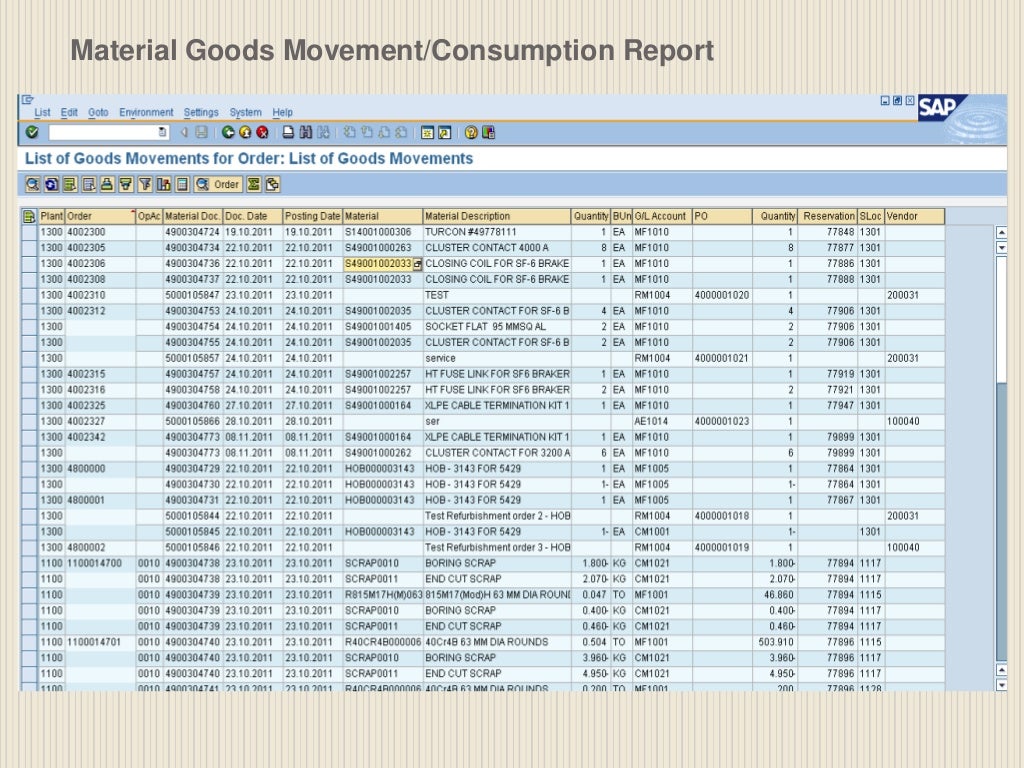 Sap plant maintenance