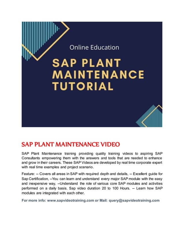 SAP PLANT MAINTENANCE | DOCX