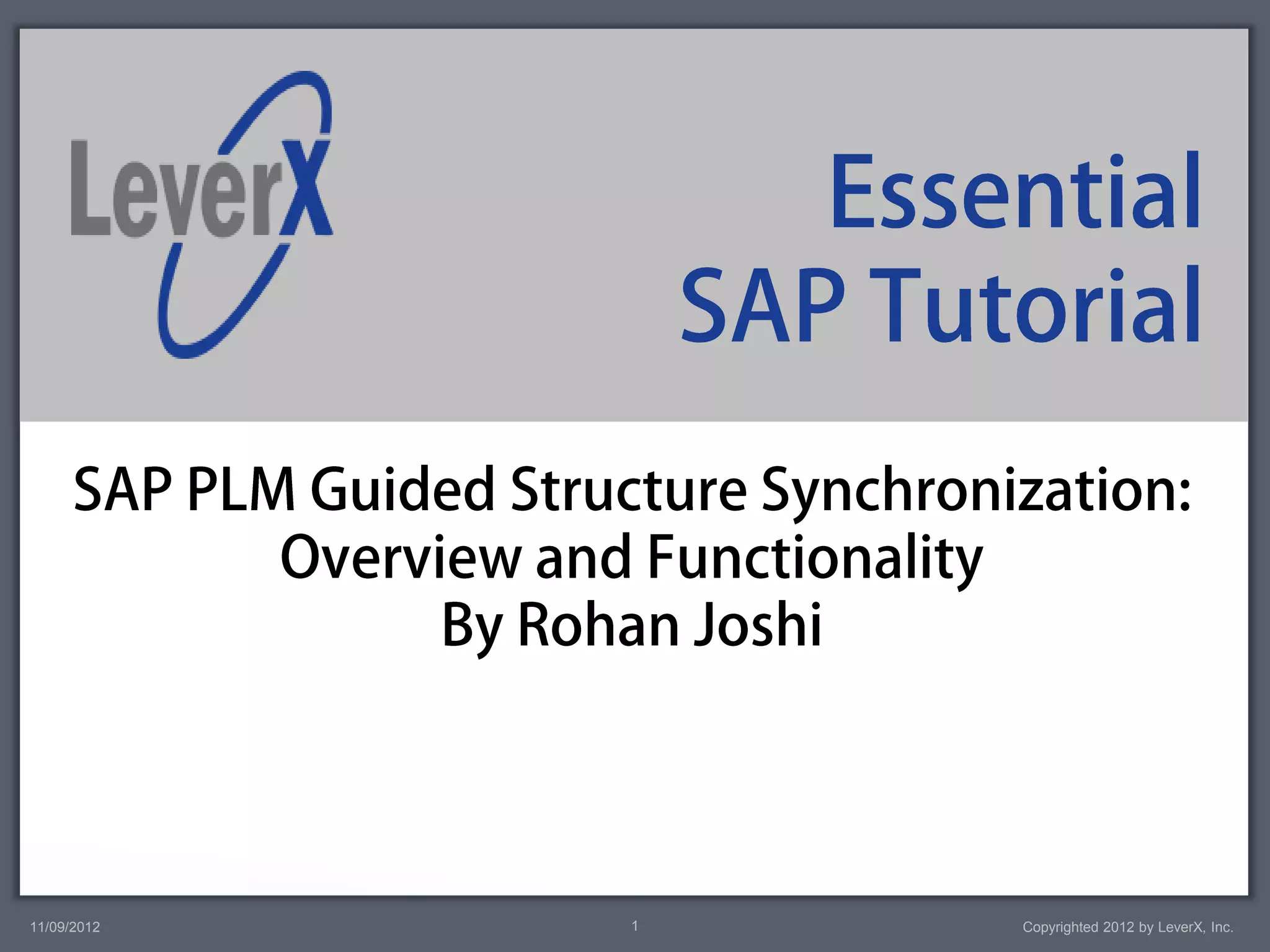 LeverX Tutorial - SAP PLM Guided Structure Synchronization - Overview and Functionality | PDF