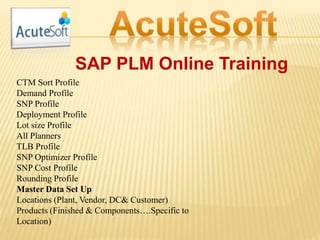 Sap plm online training | PPT