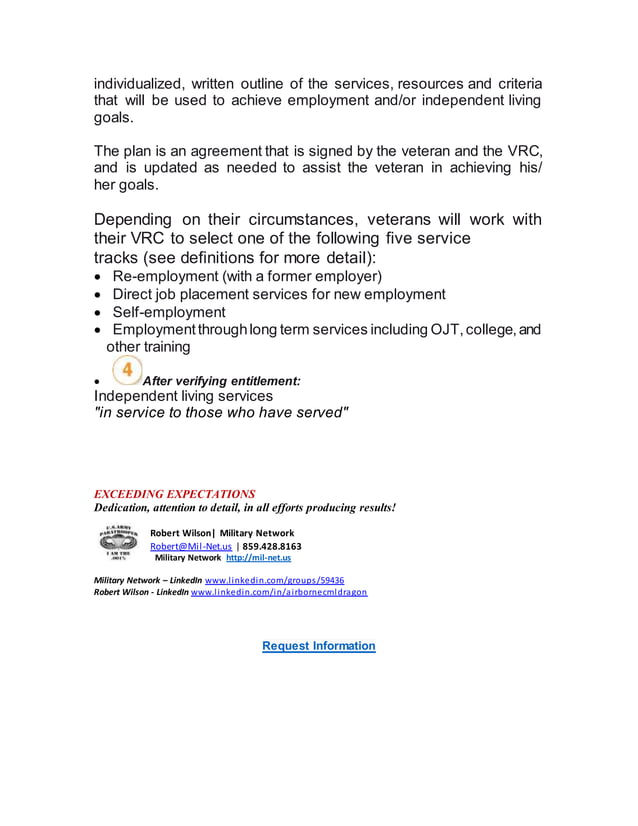 VRE, Ch. 31, for Veterans | DOCX