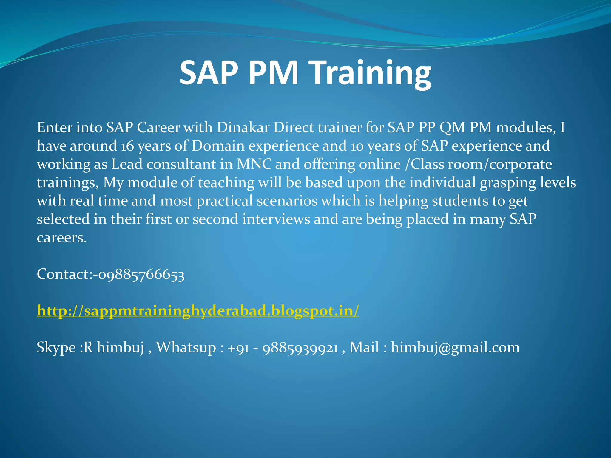 SAP PM Training | PPT
