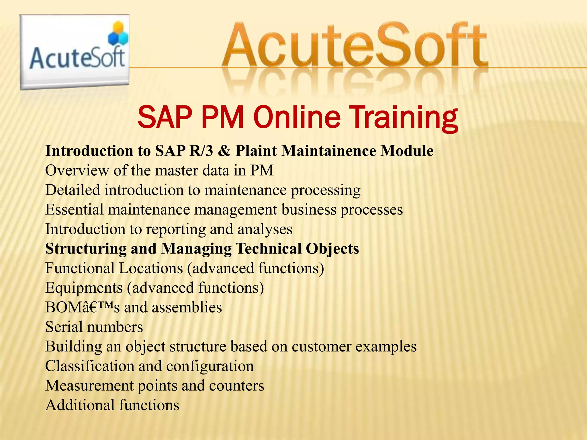 SAP PM ONLINE TRAINING | PPSX