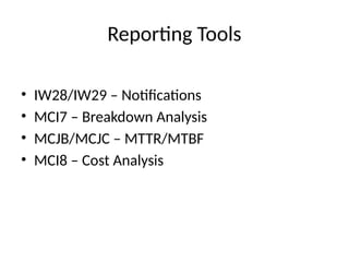 SAP Plant Maintenance Reports Best Practices | PPT