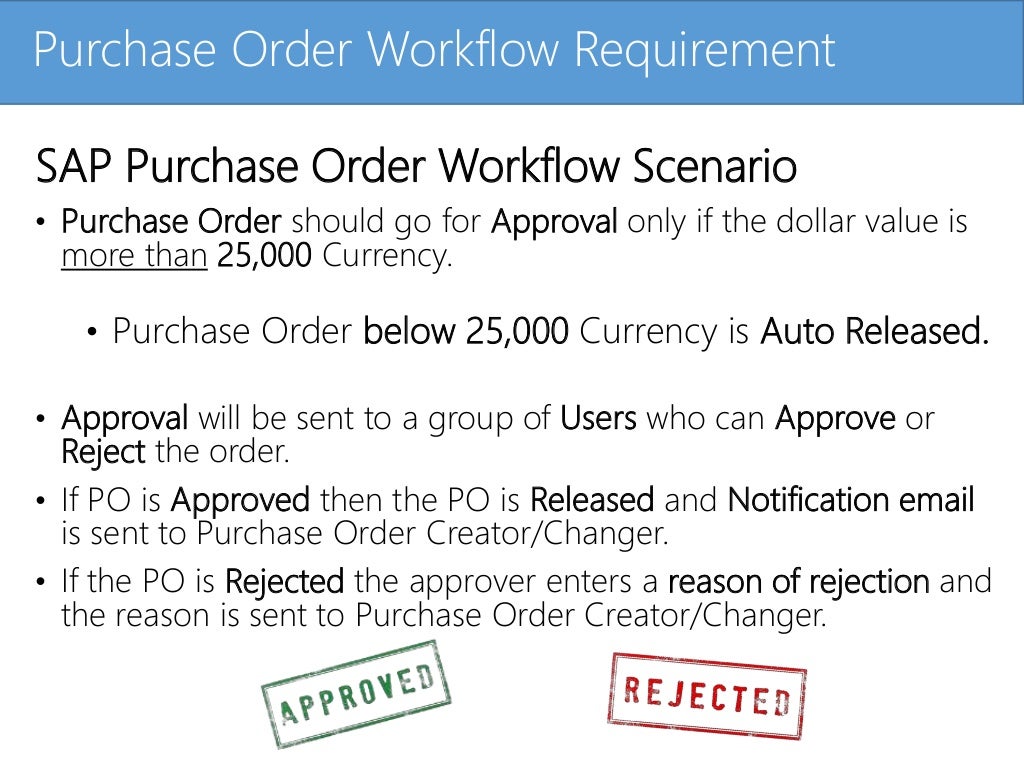 Sap Purchase Order Workflow