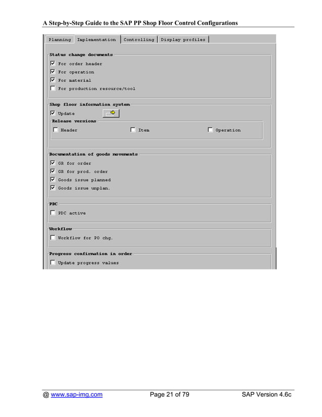 Sap pp shop floor control configuration | PDF | Business Accounting ...