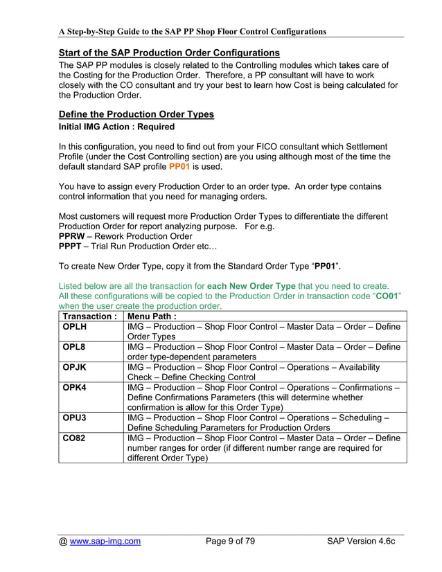 Sap pp shop floor control configuration | PDF | Business Accounting ...