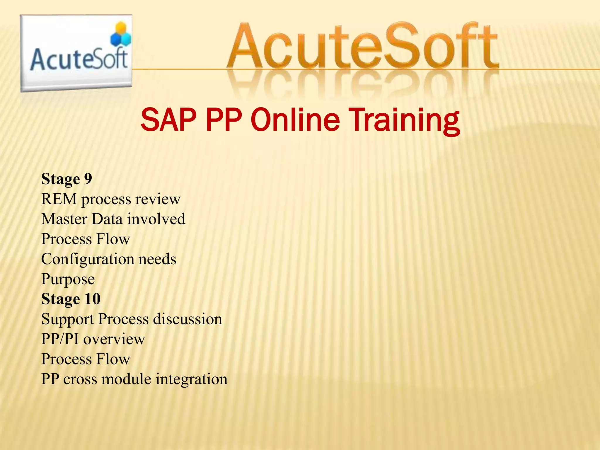 SAP PP ONLINE TRAINING | PPSX