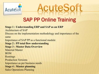SAP PP ONLINE TRAINING | PPSX