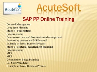 SAP PP ONLINE TRAINING | PPSX