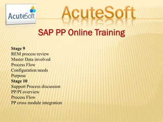 SAP PP ONLINE TRAINING | PPSX