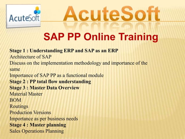 Sap pp online training | PPT